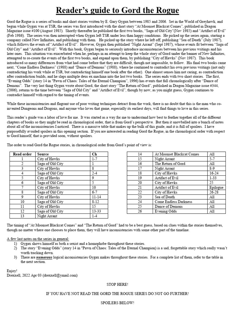 Gord | PDF | Fantasy Role Playing Games | Dungeons & Dragons Campaign ...