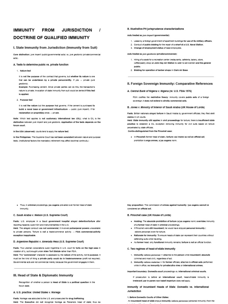 Qualified Immunity and Jurisdiction Explained | PDF | Sovereign ...