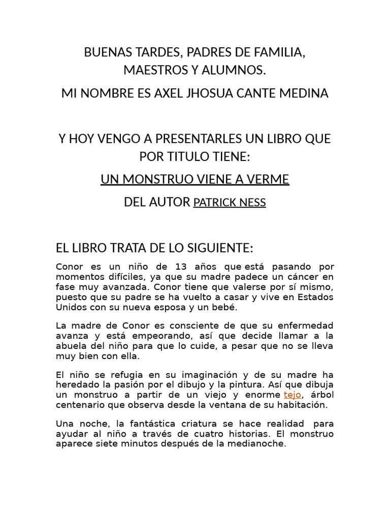 Expocicion Un Moustro Viene A Verme | PDF