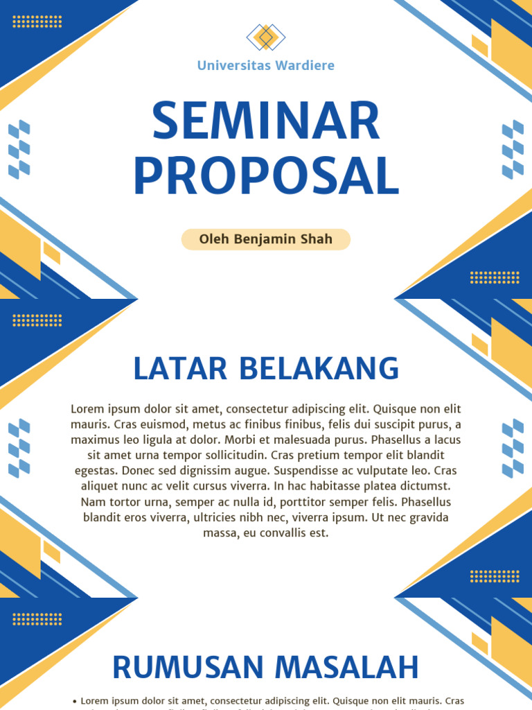 Biru Kuning Modern Geometris Seminar Proposal Presentasi | PDF