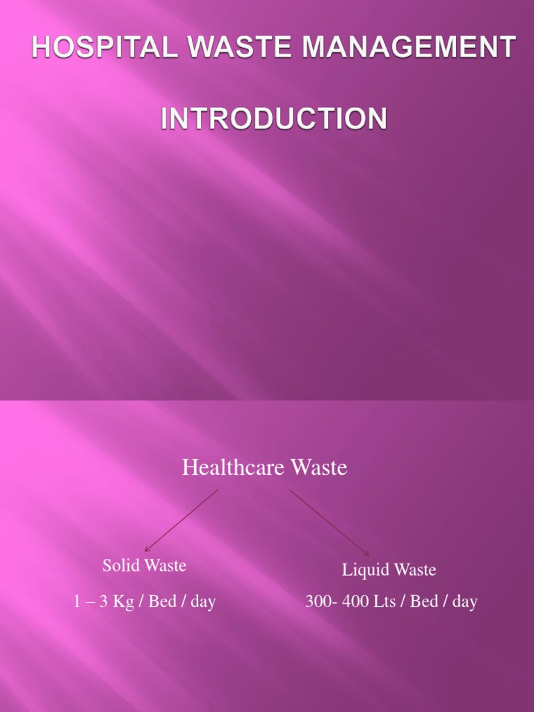 Hospital Waste Management Overview | PDF | Waste Management | Municipal ...