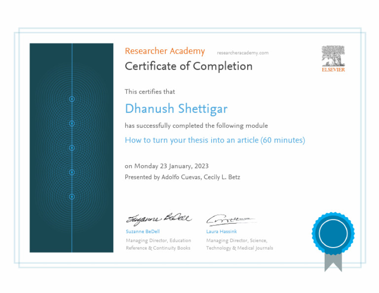 Turn Thesis Article Certificate | PDF