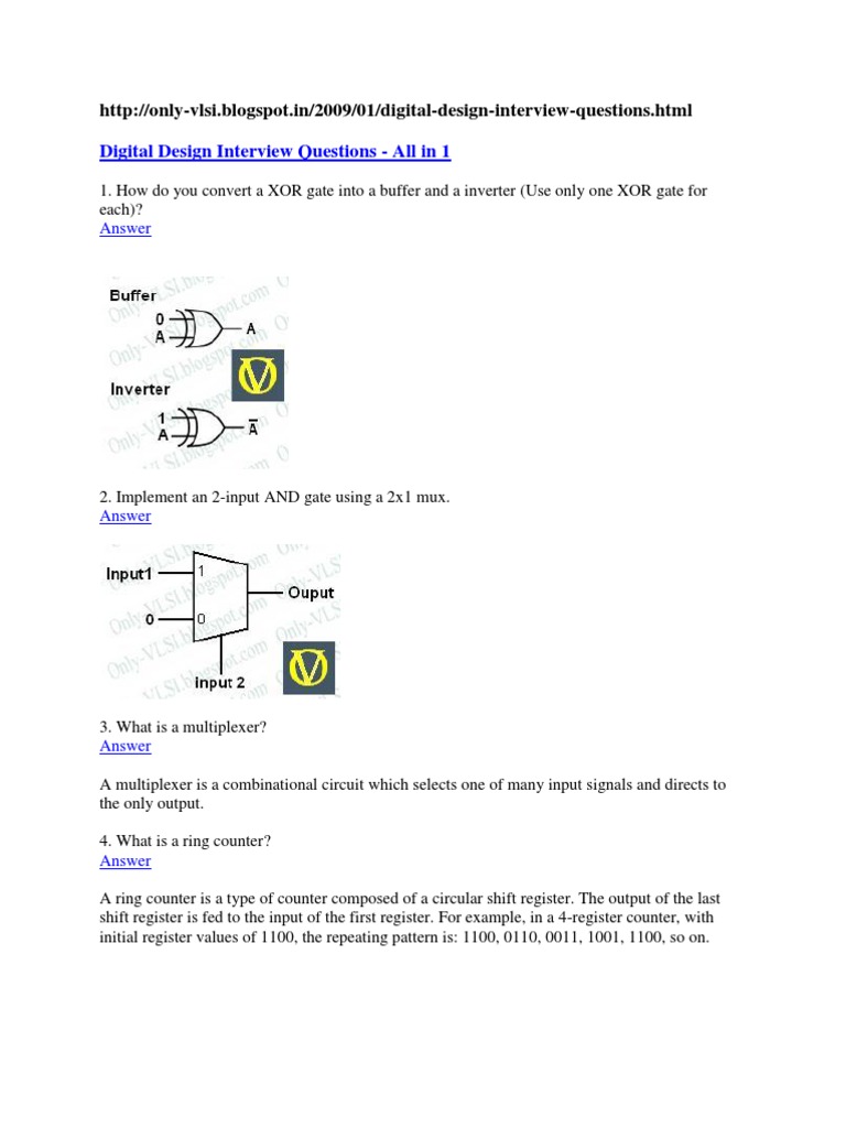 Interview Questions 1 Pdf Field Programmable Gate Array Dynamic Random Access Memory