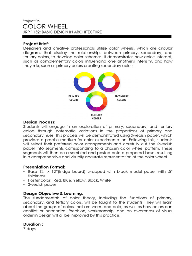 Color Wheel Design Project Overview | PDF