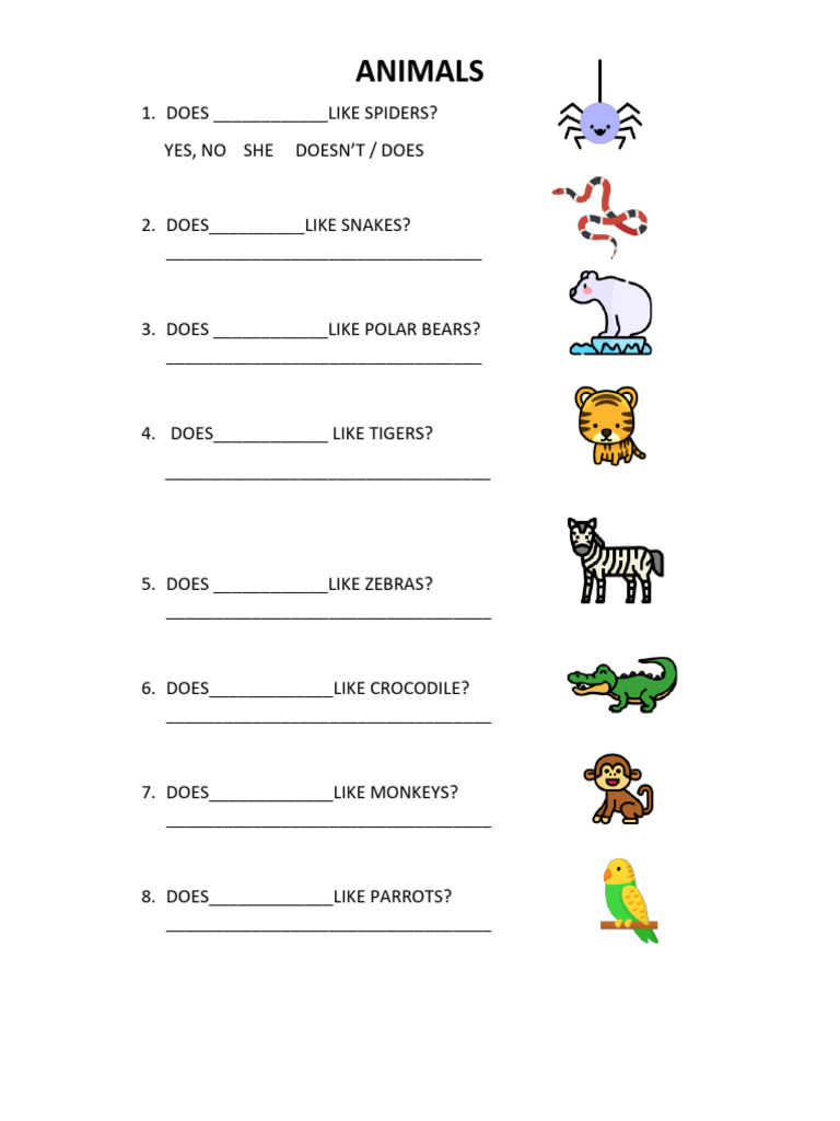 Animal Preference Questionnaire | PDF