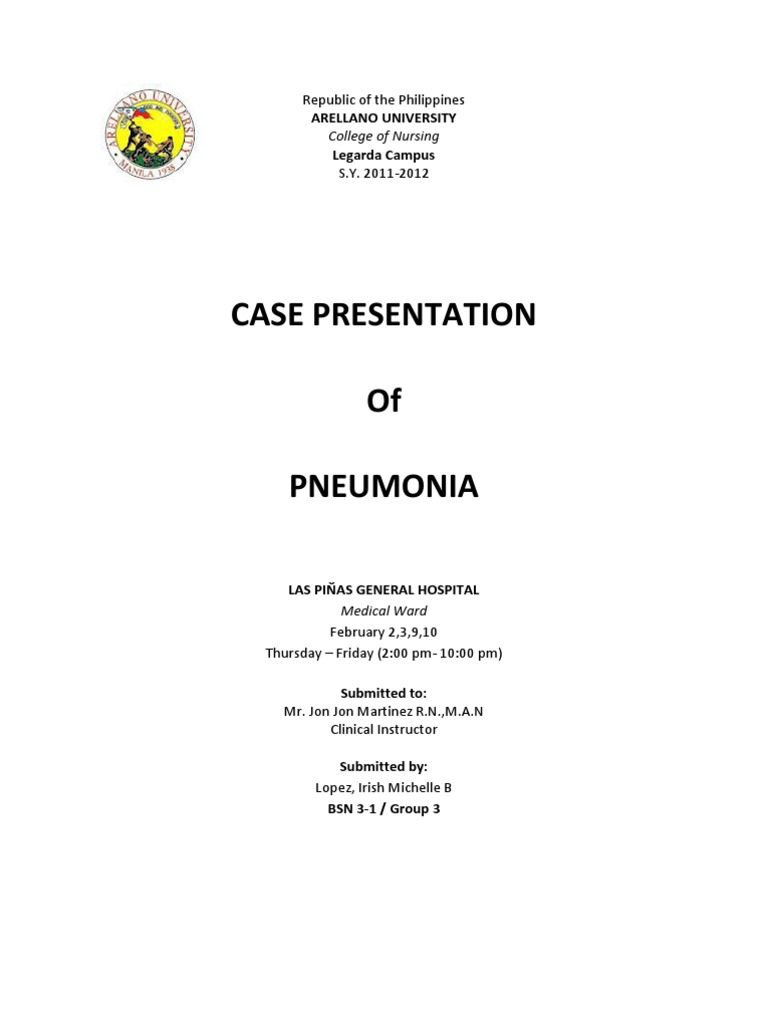 Pneumonia Case Study | PDF | Pneumonia | Respiratory Tract