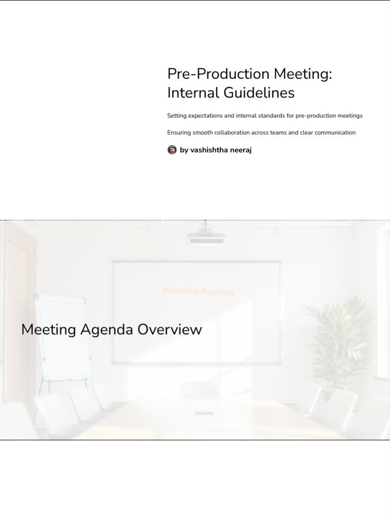 Pre-Production Meeting Guidelines | PDF | Inventory | Warehouse