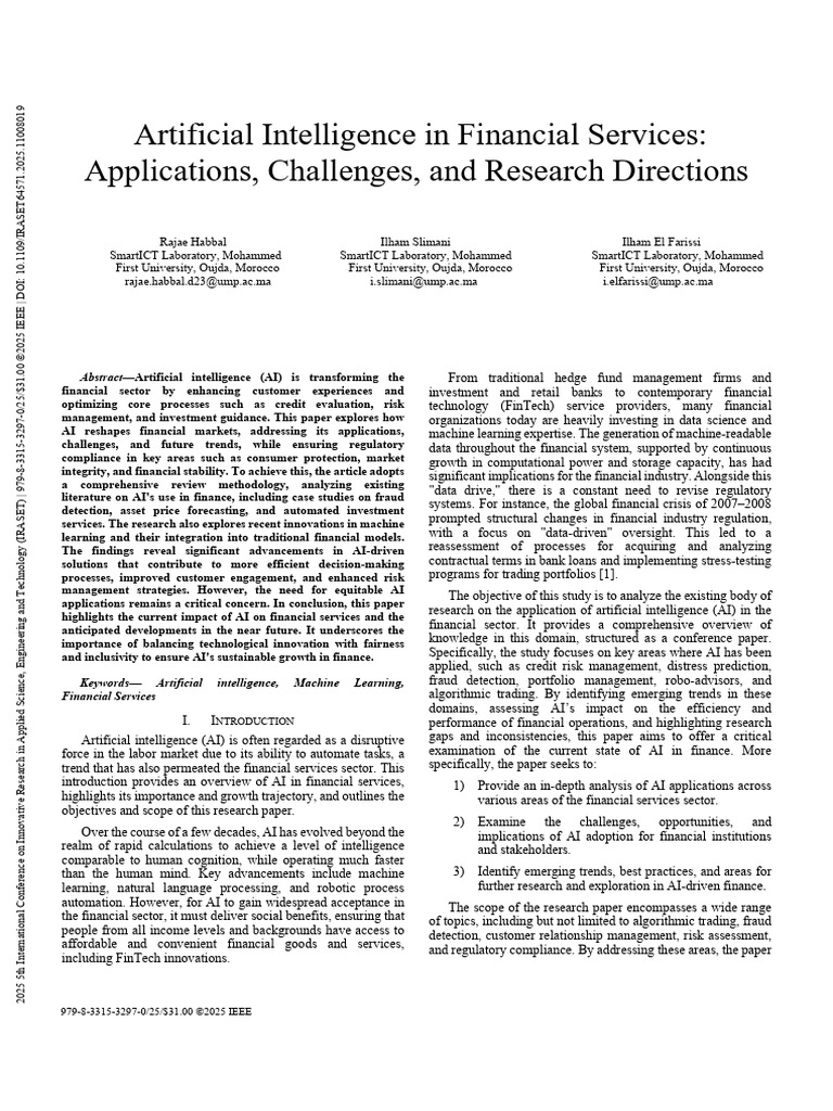 AI Transforming Financial Services | PDF | Artificial Intelligence ...