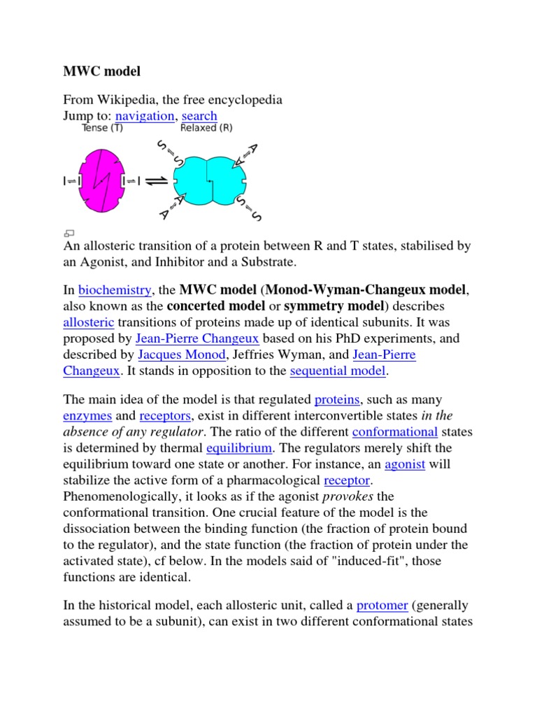 MWC Model | PDF | Cell Biology | Molecular Biology