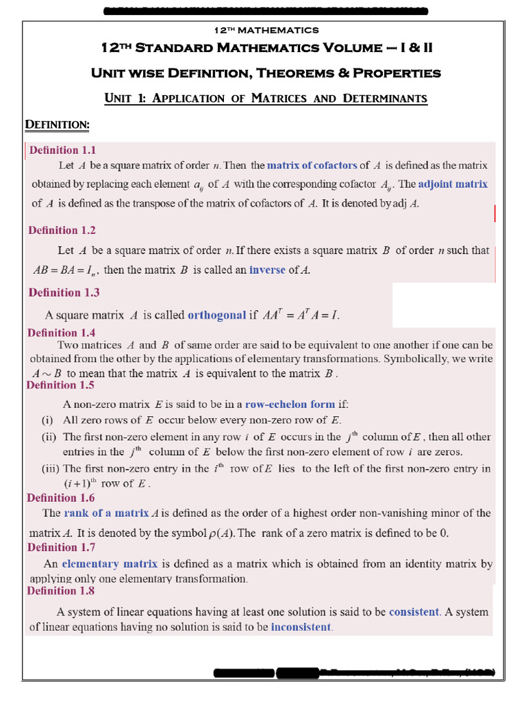 12th Grade Mathematics Guide | PDF | Mathematics | Vector Calculus