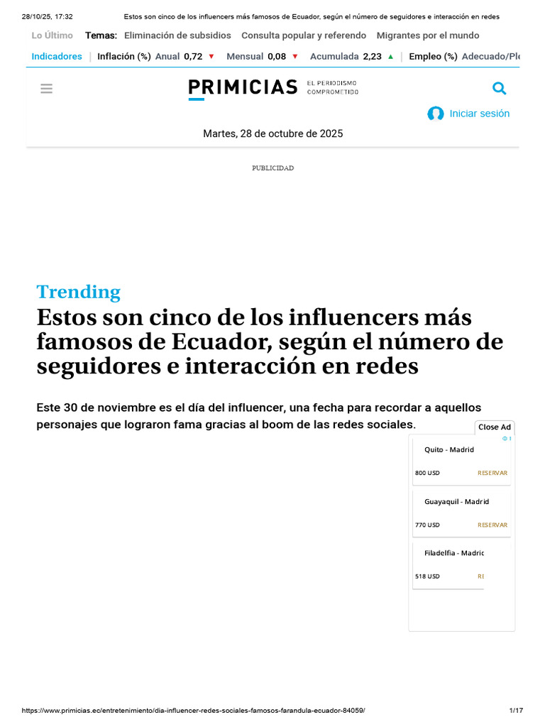 Estos Son Cinco de Los Influencers Más Famosos de Ecuador, Según El ...