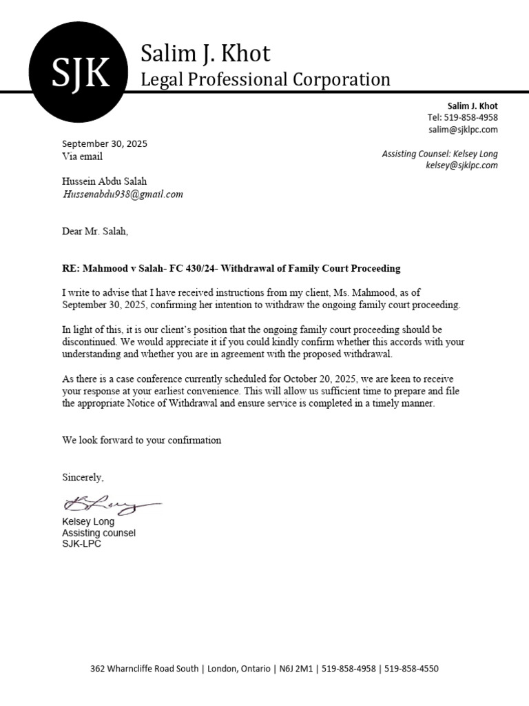 Letter To OP - October 1, 2025 | PDF