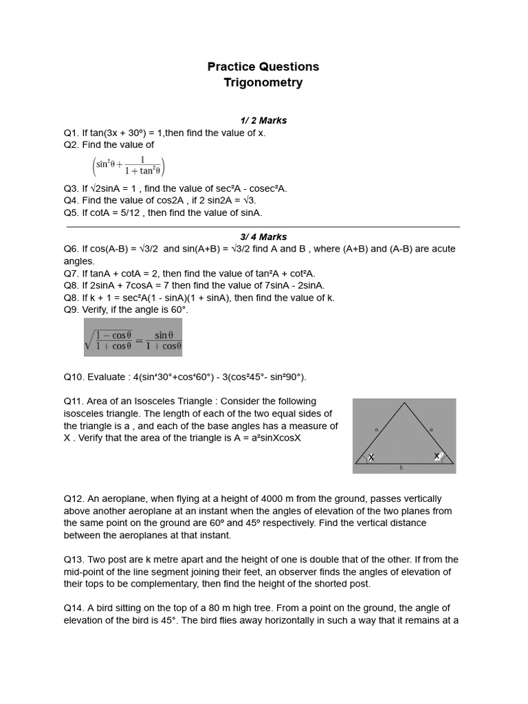Assignment (Trigonometry) | PDF | Balloon (Aeronautics) | Triangle