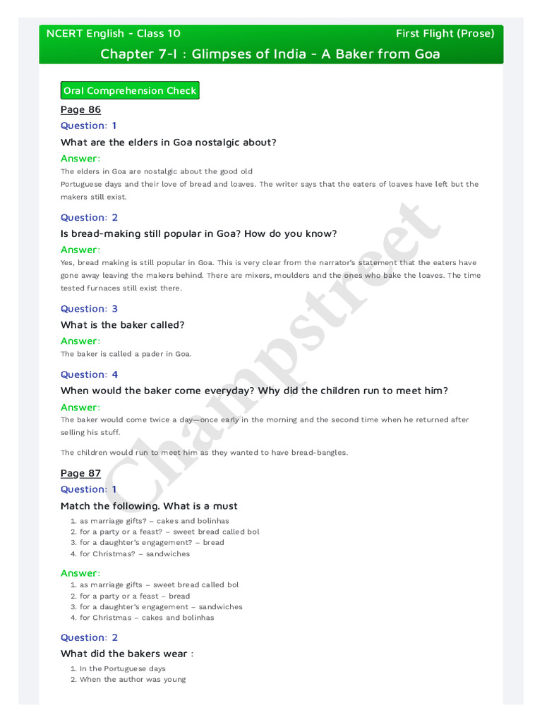 Chapter 7 First Flight Glimpses of India a Baker From Goa | PDF | Trousers