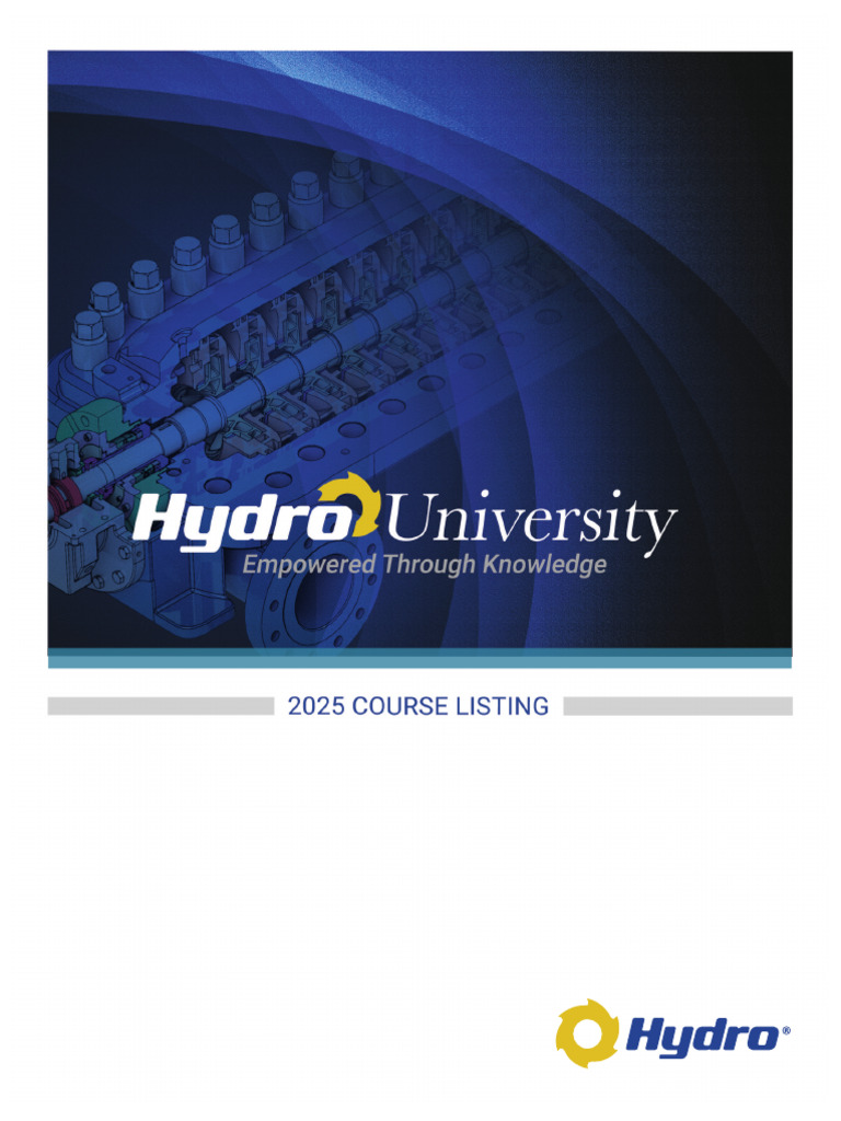 Hydro University Pump Training Programs | PDF | Pump | Bearing (Mechanical)