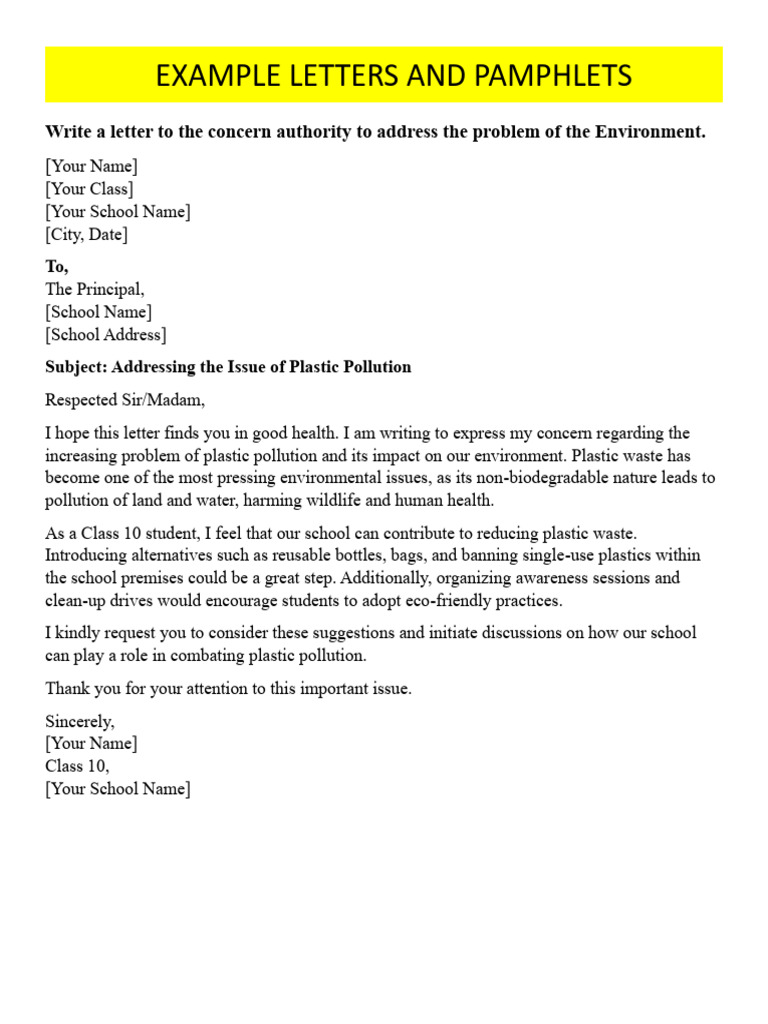 Example Letters and Pamphlets for Students | PDF | Human Overpopulation ...