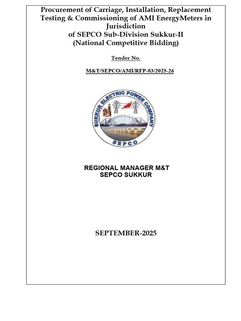 M&t/sepco/ami/rfp 03/2025 26 | PDF | Specification (Technical Standard ...