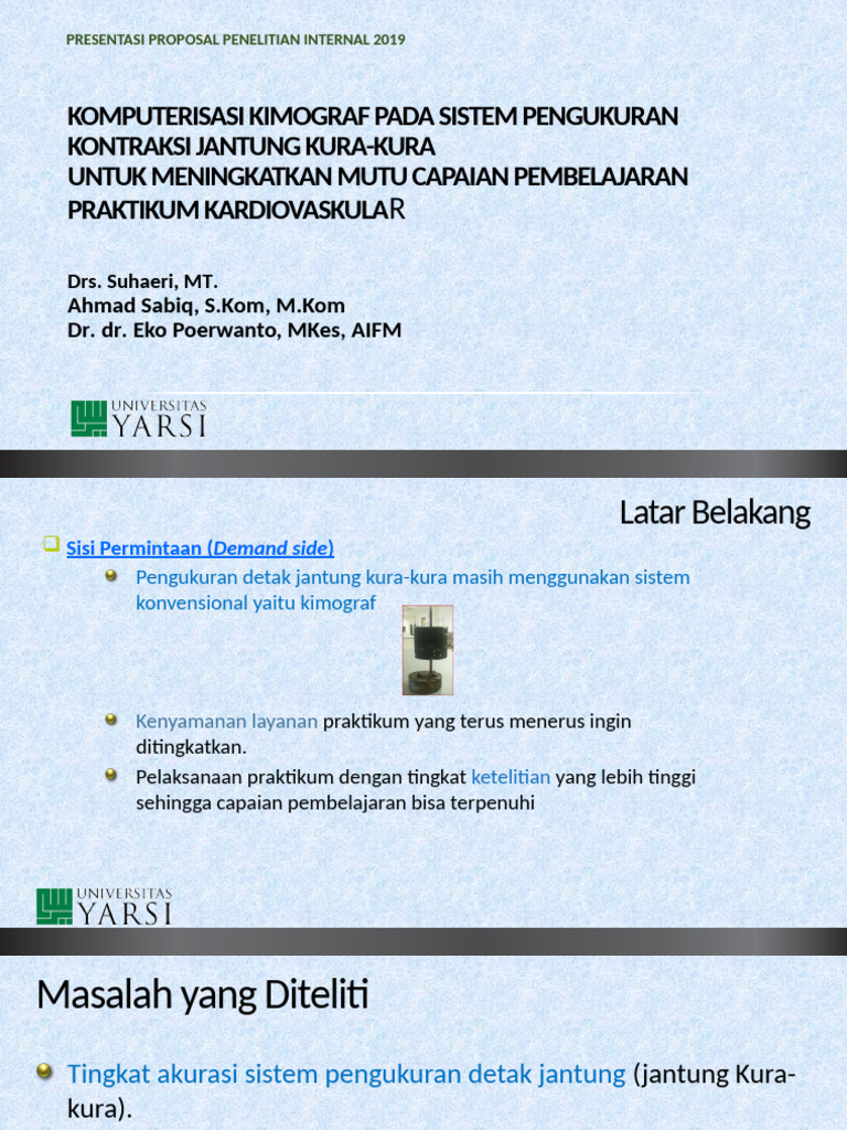Komputerisasi Kimograf Pada Sistem Pengukuran Kontraksi Jantung Kura ...