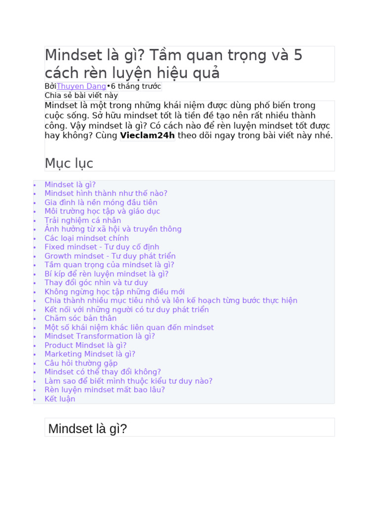 Mindset | PDF