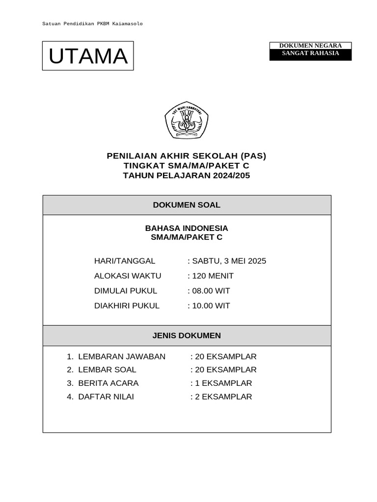 Cover Utama Pas 2025 | PDF