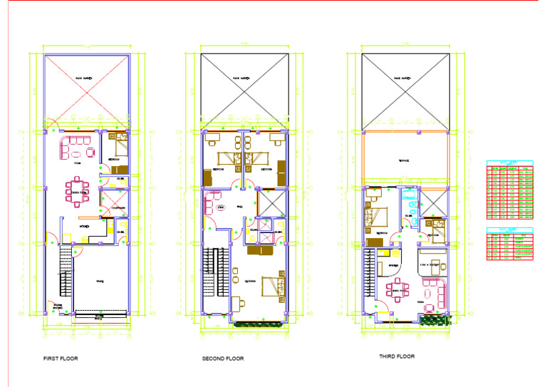 Three Storey House Complete Project Autocad Plan (1) Model | PDF