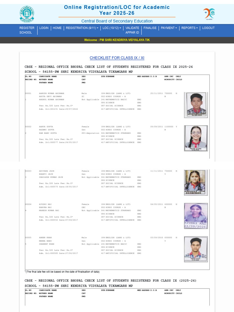 Class IX Registration Checklist 2025-26 | PDF | Education Policy | Schools