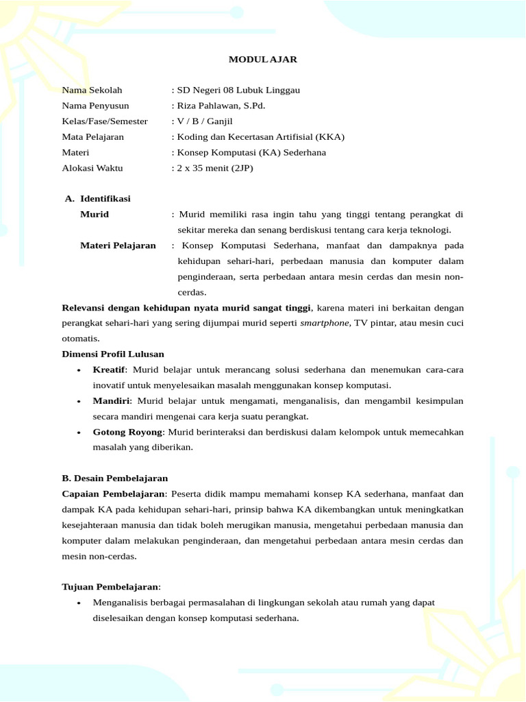 Modul Ajar Coding | PDF