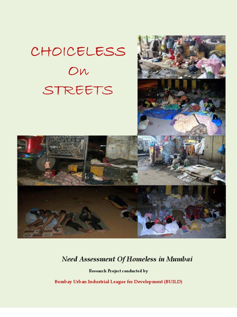 Choice Less On The Streets - Need Assessment of Homeless | PDF ...