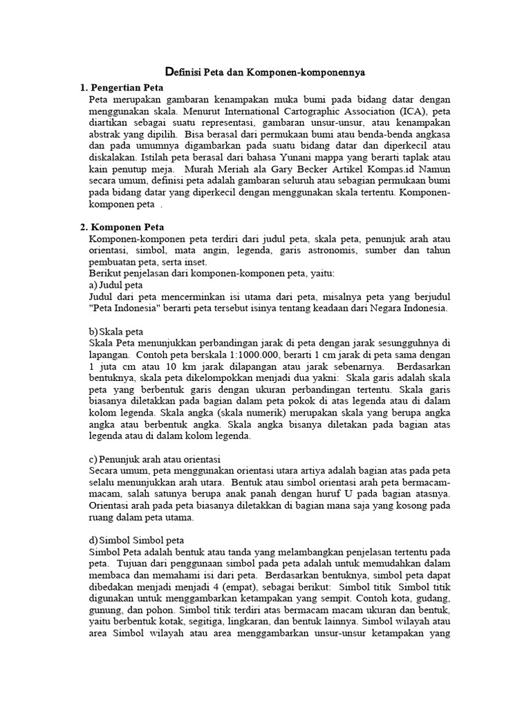Komponen Utama Peta dan Fungsinya | PDF