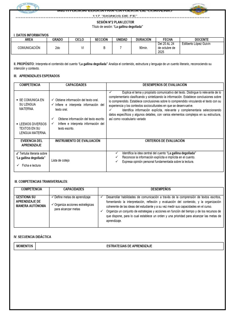 La Gallina Degollada | PDF | Aprendizaje | Cuentos