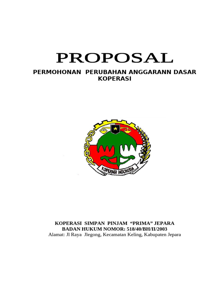 Permohonan Perubahan Anggaran Dasar KSPPS | PDF