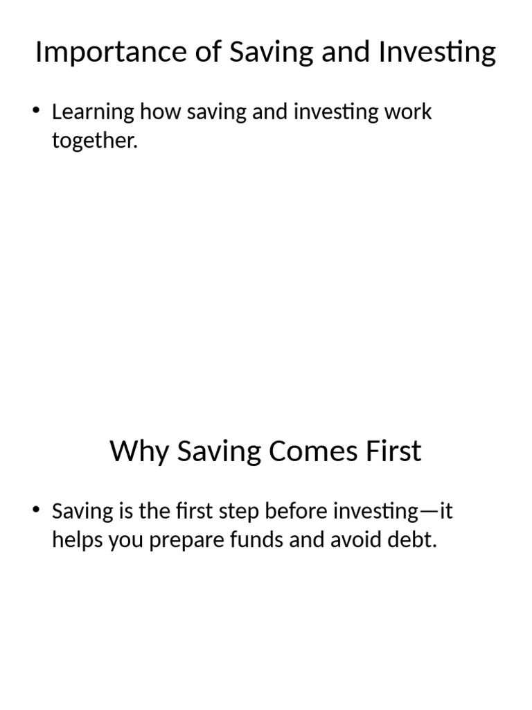2 Importance of Saving and Investing | PDF