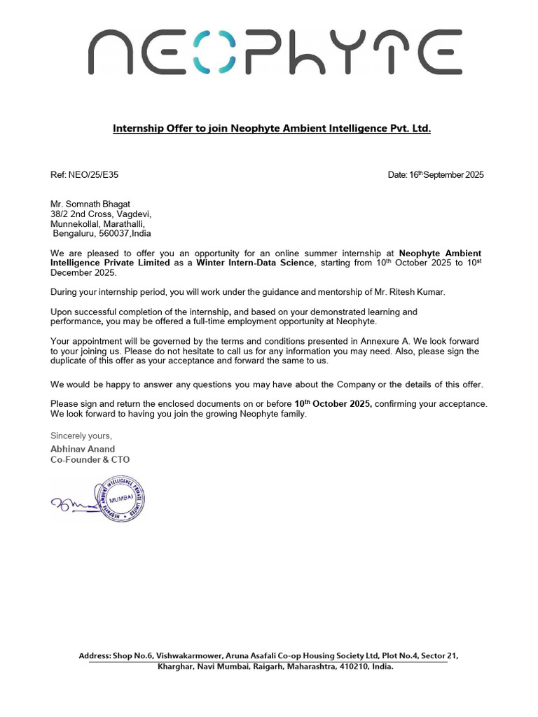 Winter Internship Somnath | PDF | Confidentiality | Justice