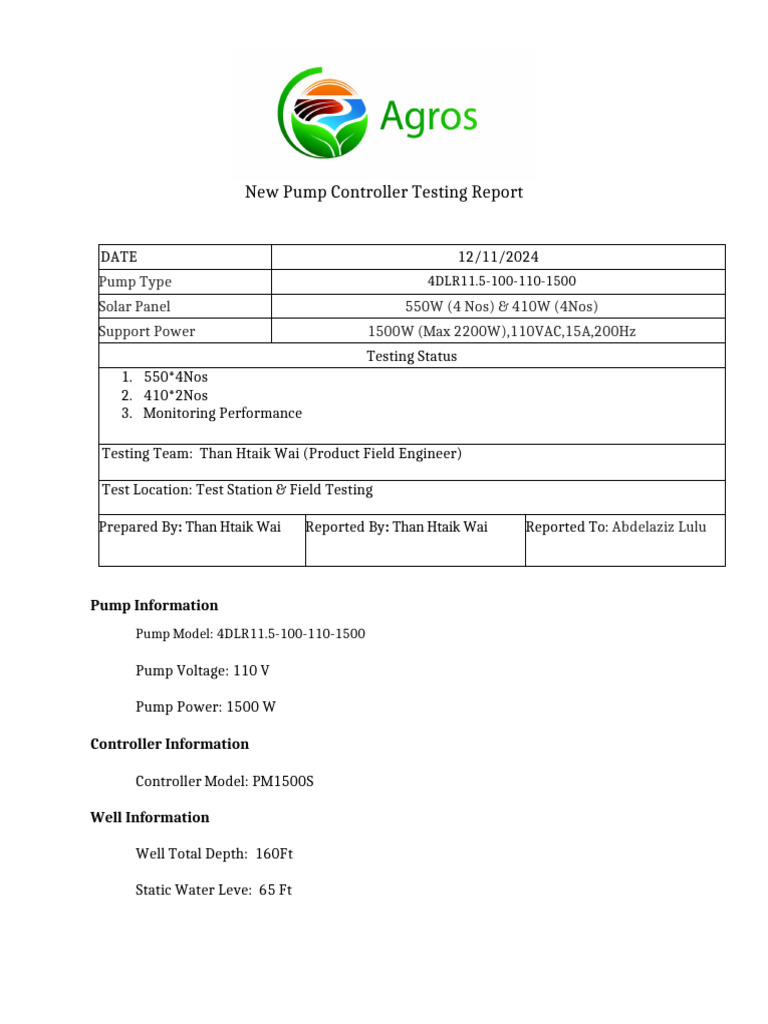 New Pump Controller Testing | PDF