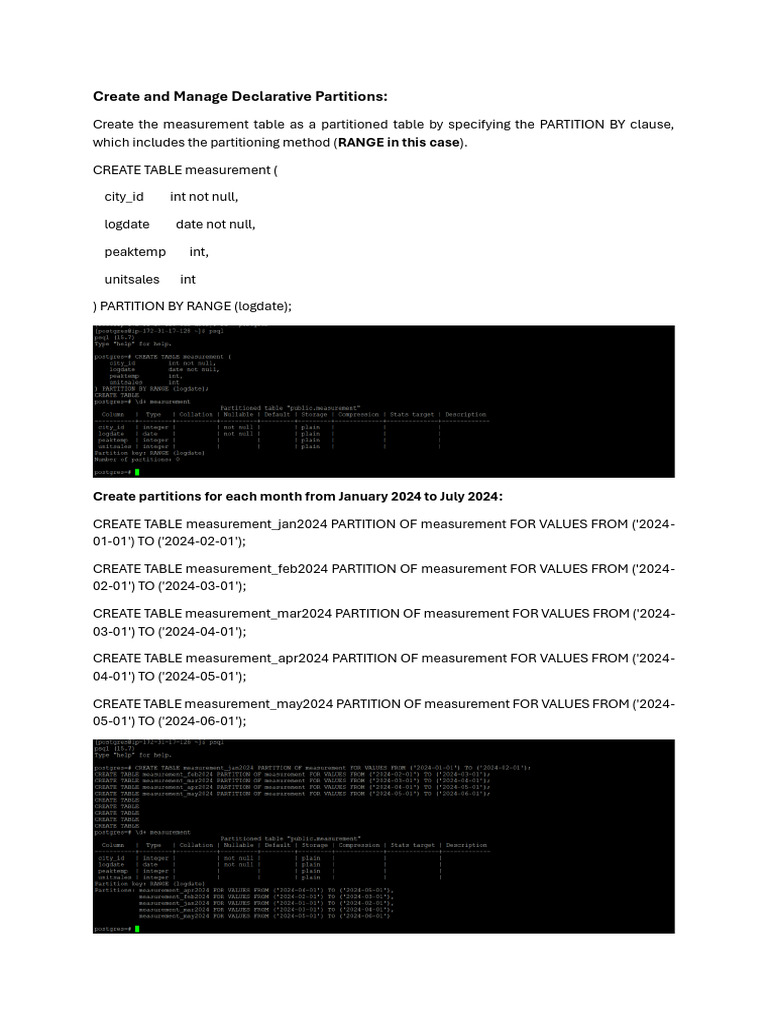 Create and Manage Declarative Partitions | PDF | Computer Programming ...