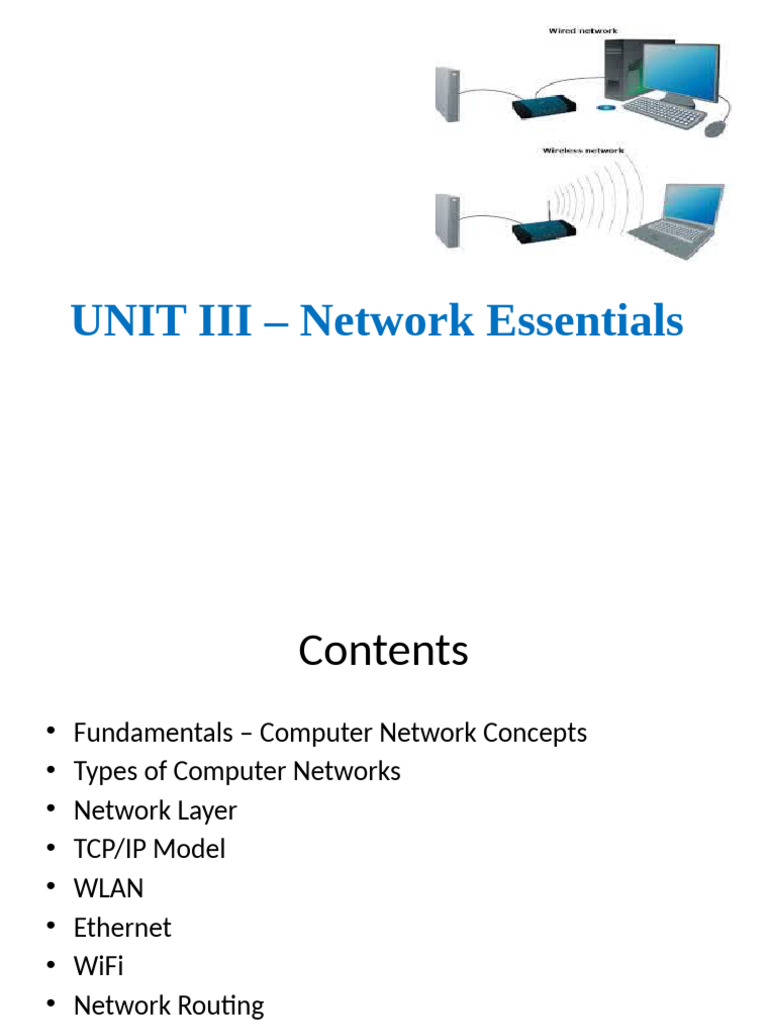 UNIT III - Network Essentials | PDF | Network Topology | Computer Network