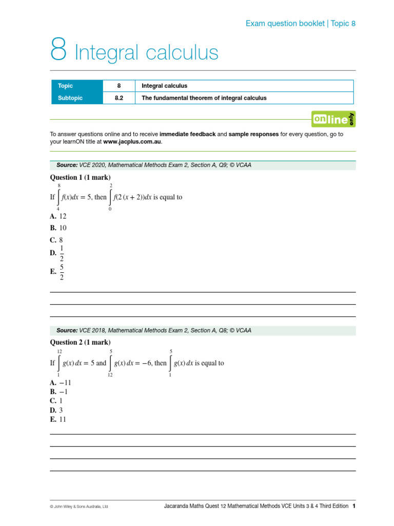 Integral Calculus Practice | PDF | Mathematics | Area