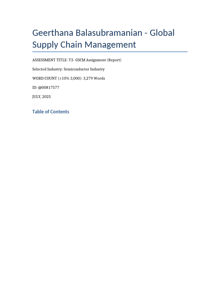 Rebuilt GSCM Report With TOC | PDF