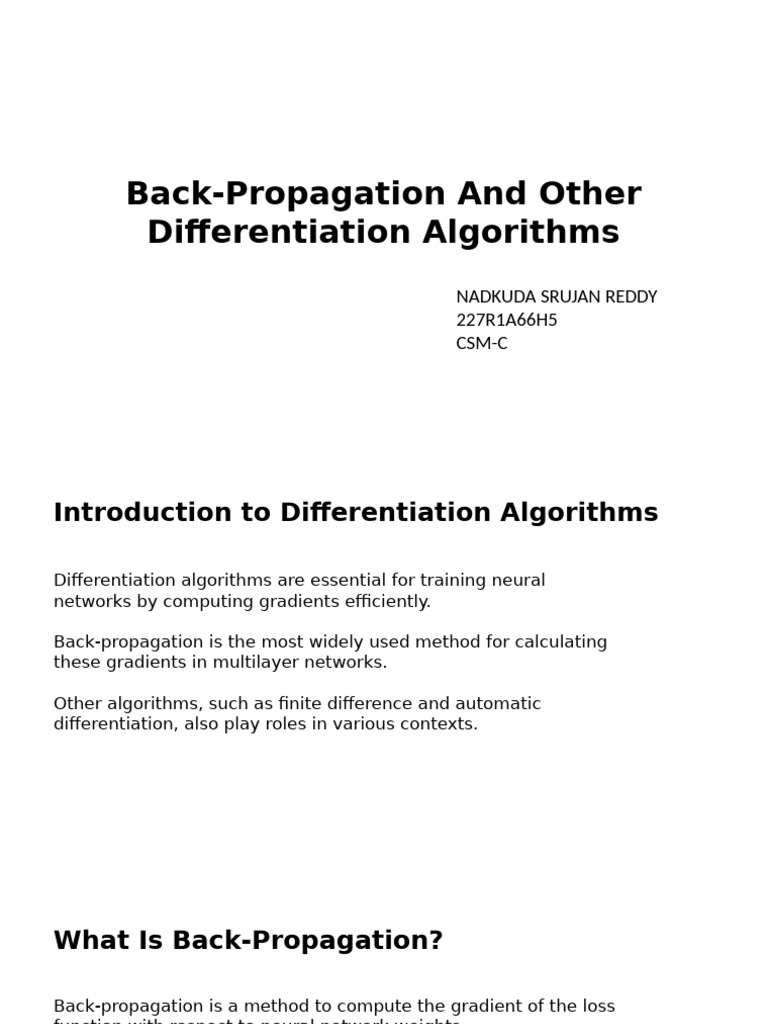Back-Propagation and Other Differentiation Algorithms | PDF | Computational Science | Algorithms