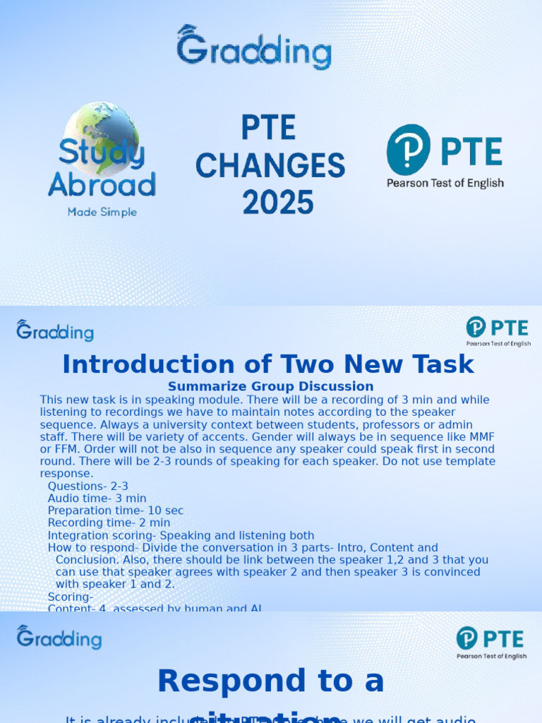 New PTE Speaking Task Updates | PDF | Psycholinguistics | Applied ...