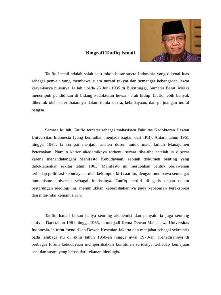 Biografi Taufiq Ismail | PDF