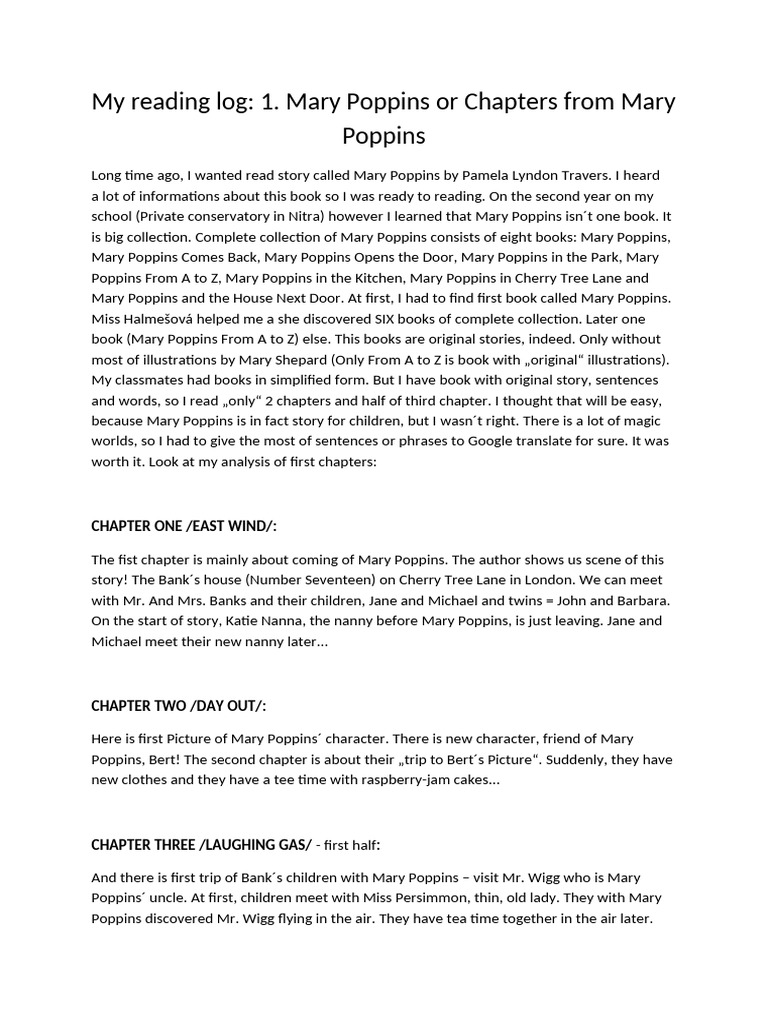 Mary Poppins: A Reading Journey | PDF