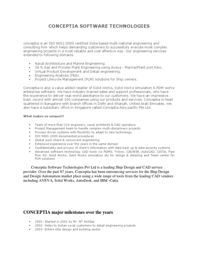 Conceptia Software Technologies | PDF | Product Lifecycle | Computer ...