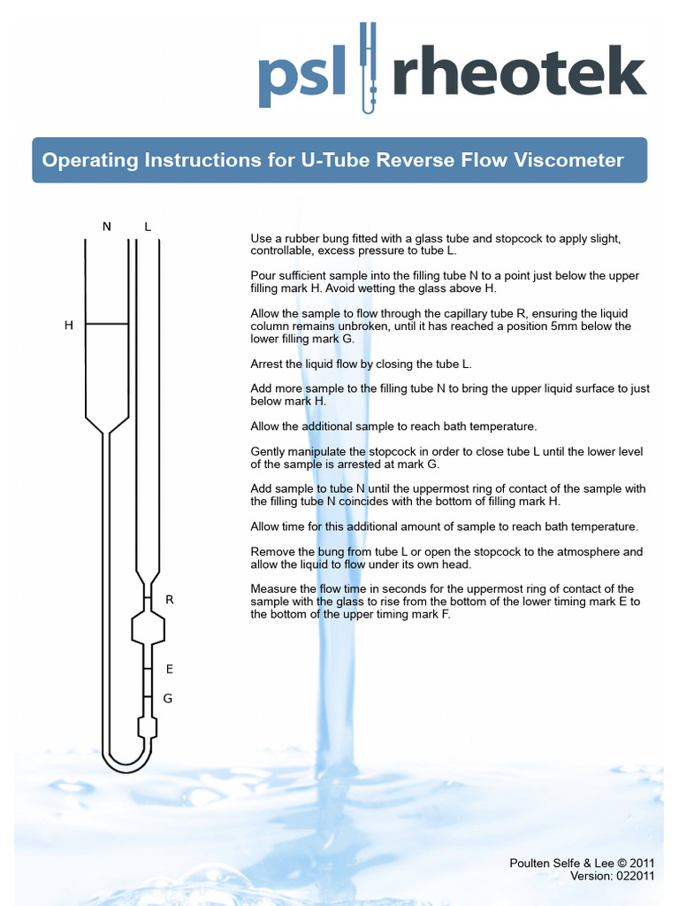 U-Tube Viscometer Operating Guide | PDF