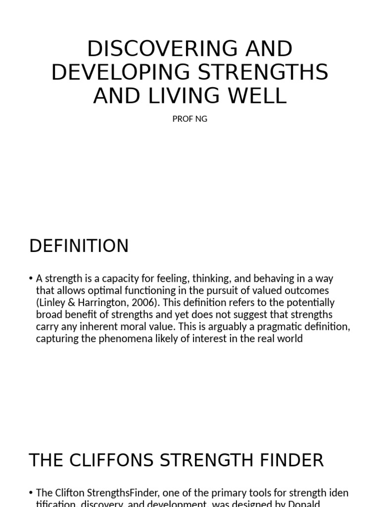 Discovering Strengths | PDF | Virtue | Value (Ethics)