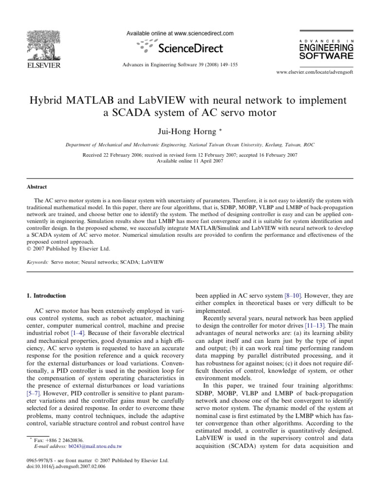 Horng - 2008 - Hybrid MATLAB and LabVIEW With Neural Network to ...