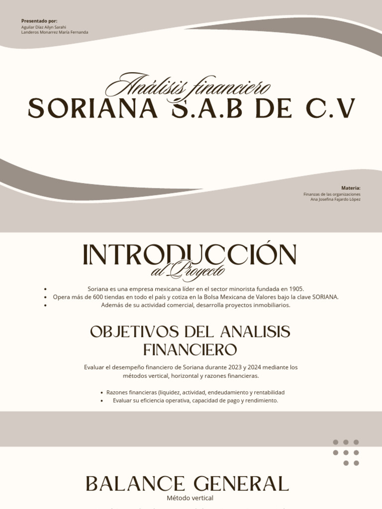 Presentación Soriana Pdf Rentabilidad Sobre Recursos Propios Hoja