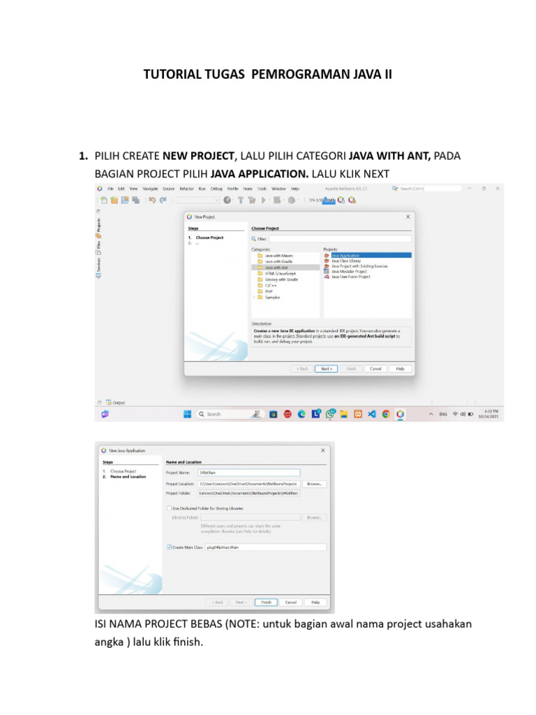 Tutorial Tugas Pemrograman Java II | PDF