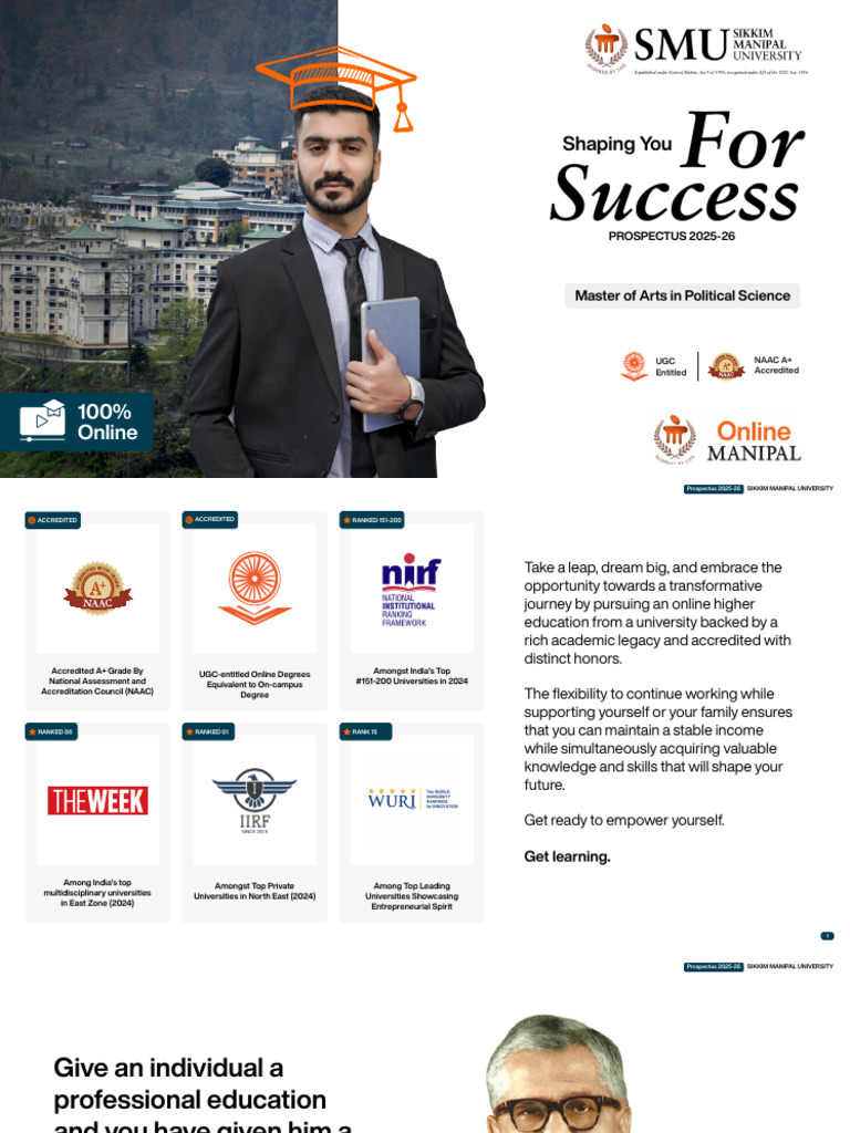 SMU MA Political Science Domestic Brochure | PDF | Educational ...