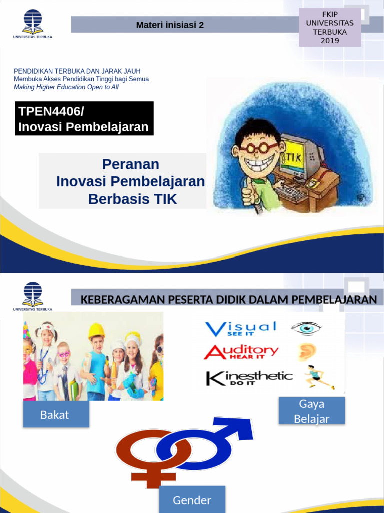 TPEN4406_Sesi 2 Peranan Inovasi Pembelajaran Berbasis TIK. | PDF